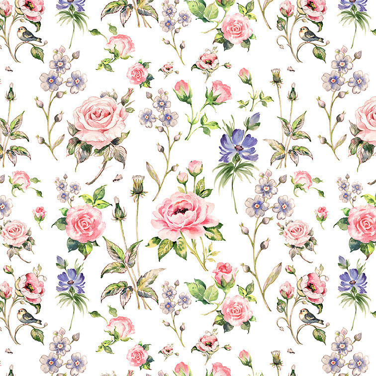 White Flower Print Design - 185