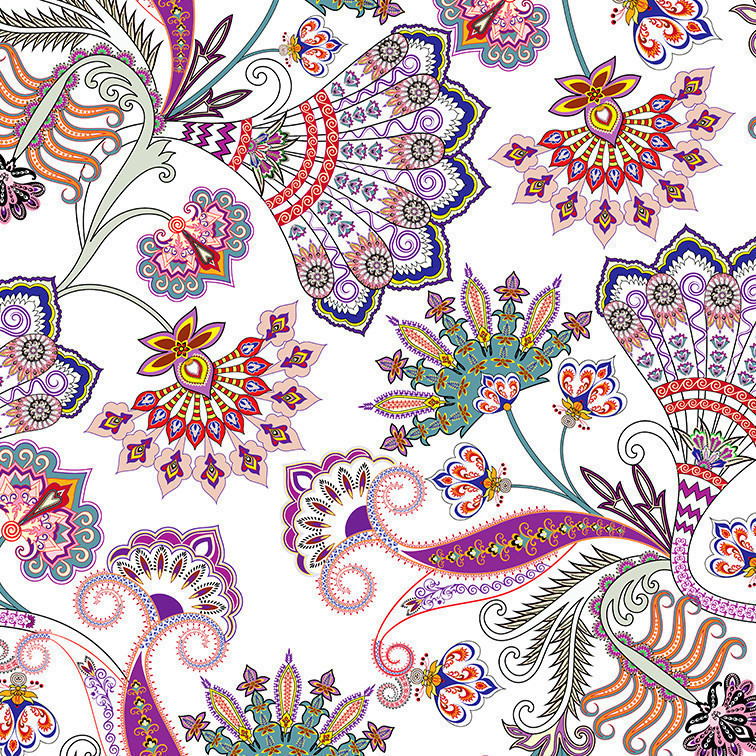 White Flower Print Design - 208