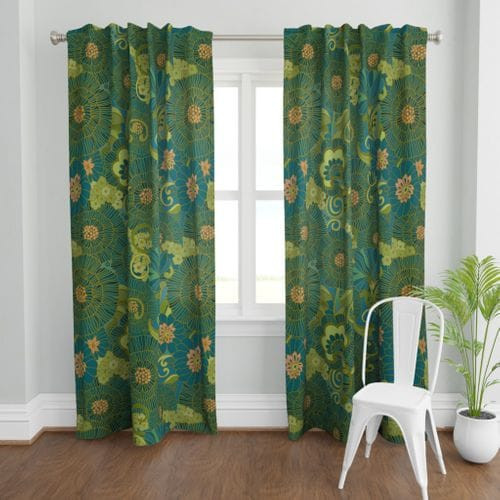 Multi Color Abstract Printed Curtain