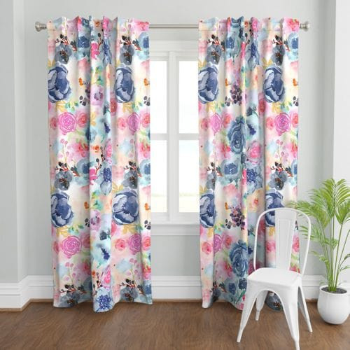 Light Pink Curtain Prints Design