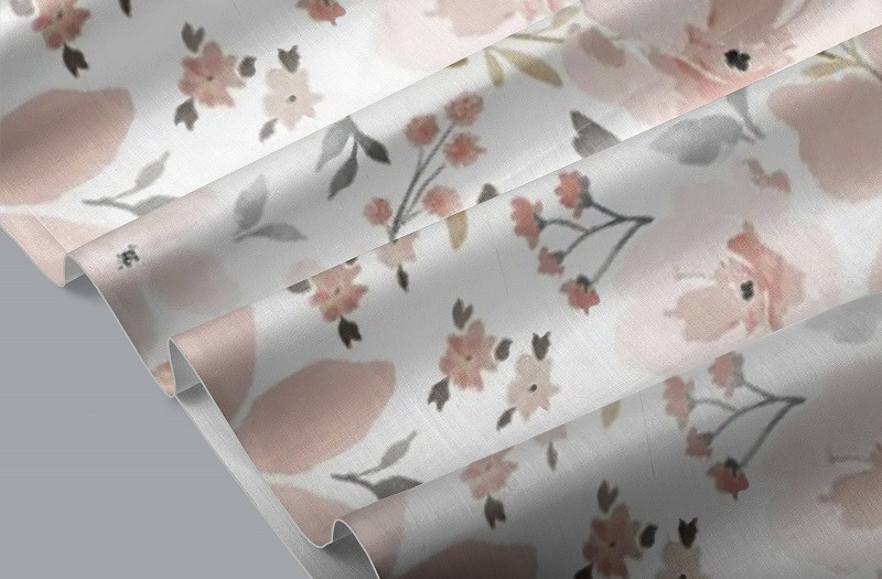 Light Pink Flower Pattern sofa Fabric | Tailoringindia