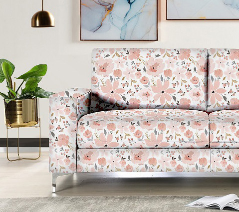 Light Pink Flower Pattern sofa Fabric