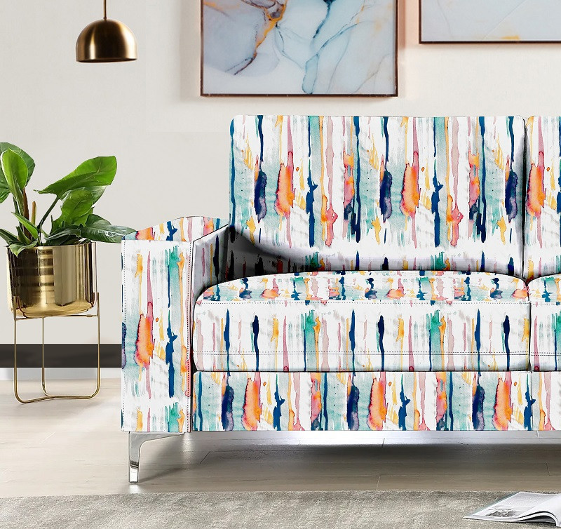 White geometric Pattern Sofa Fabric